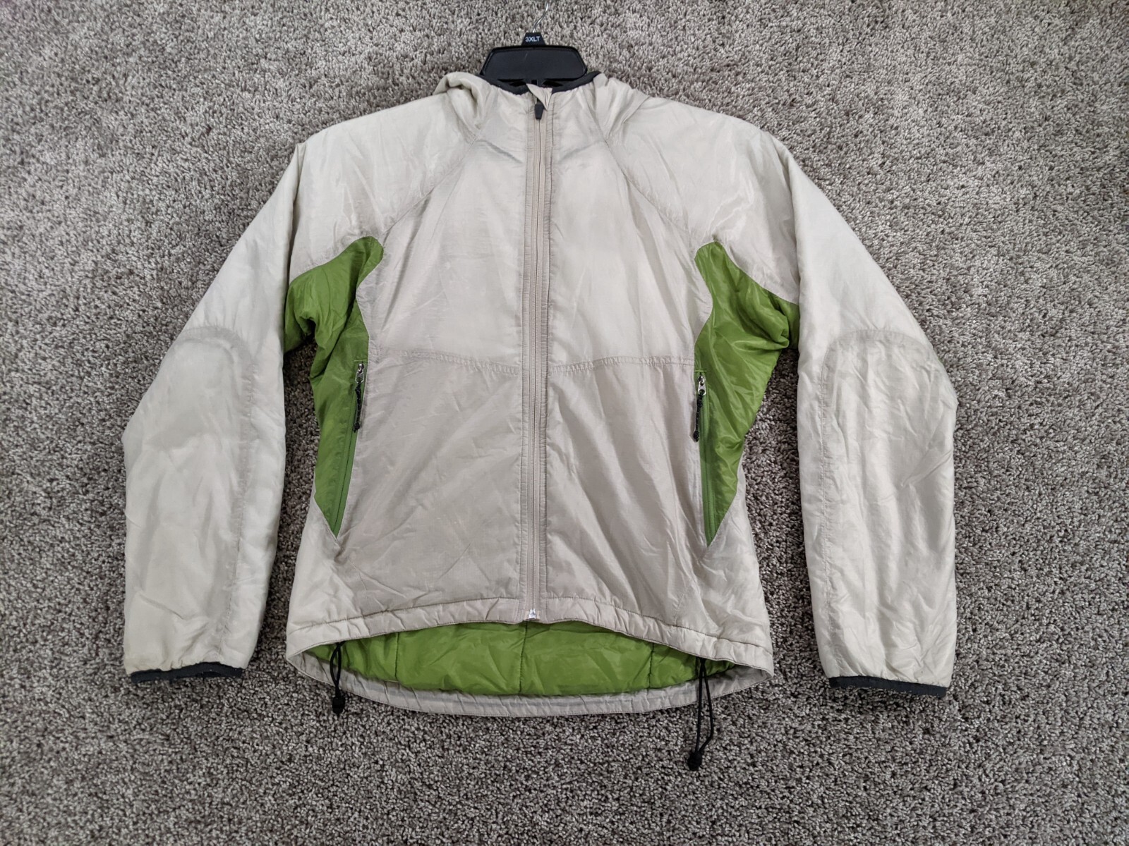 REI Jacket Womens Small Long Sleeve Full Zip Pockets Gray Green Hooded ...