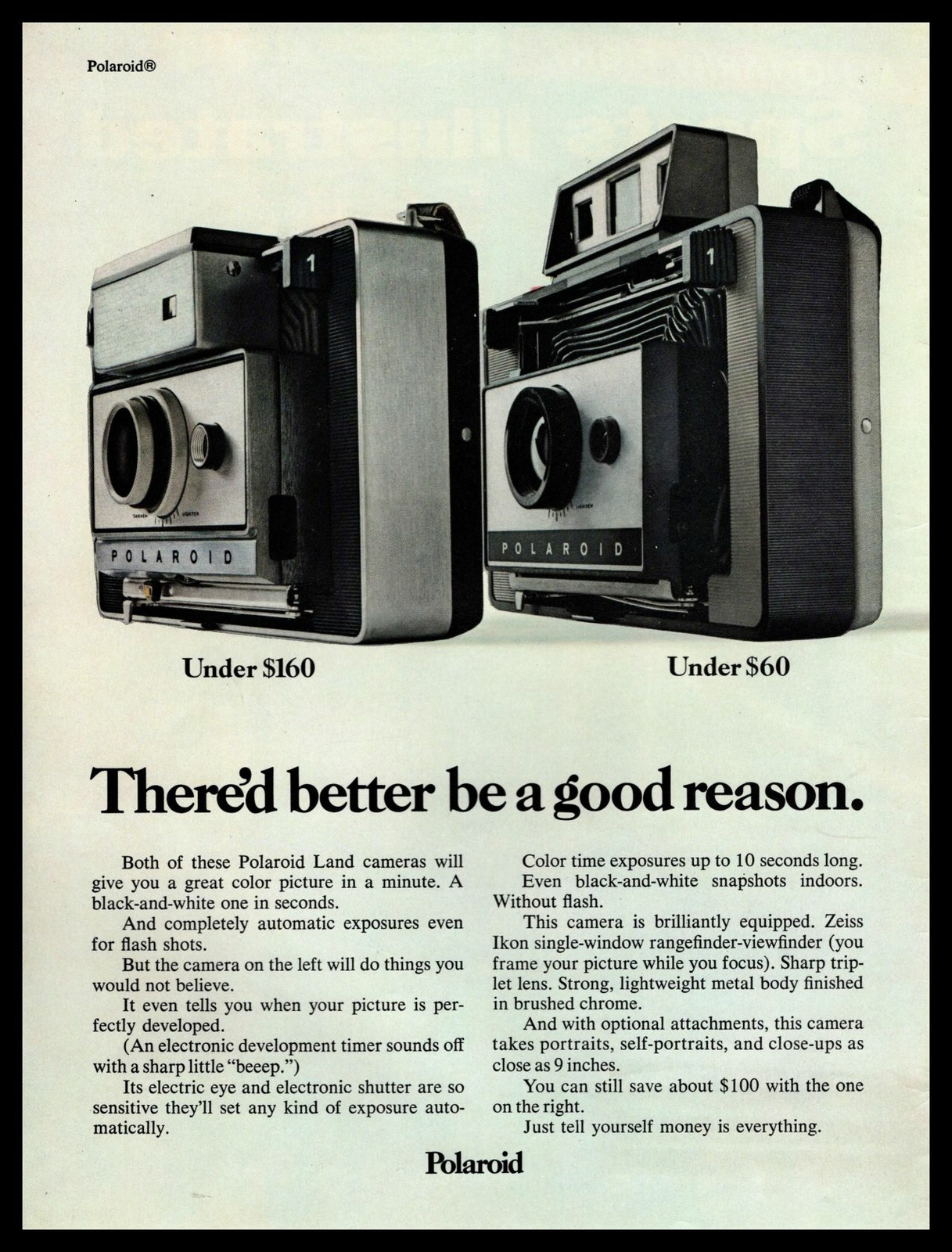 1970 Polaroid Automatic Land Cameras With Zeiss Ikon Lenses Vintage ...