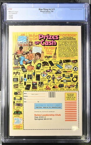 Man-Thing #v2 #11 Newsstand CGC 9.8 • Last Issue • Marvel Comics 1981 ...