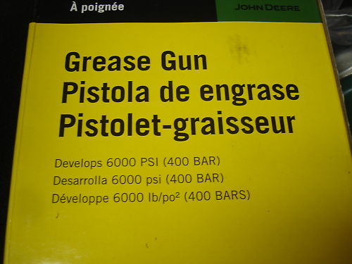 JOHN DEERE PISTOL GRIP GREASE GUN FLEXIBLE & ADJUSTABLE TY26517 - BLACK ...