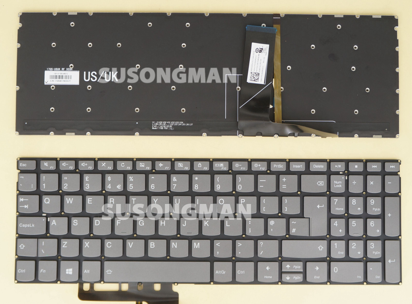 New UK Keyboard For Lenovo ideapad S540-15IML S540-15IWL Laptop backlit ...
