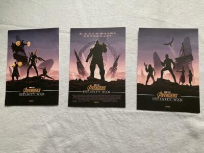 AVENGERS INFINITY WAR Set of 3 Original Promo Movie Posters Odeon Matt ...
