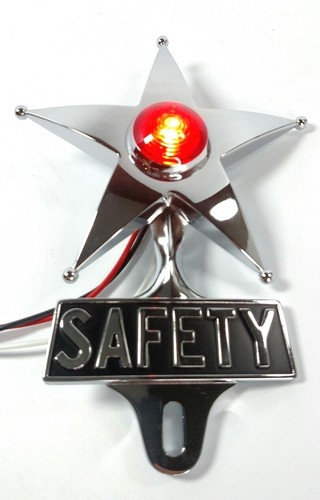 Safety Star License Plate Topper - Dual Function Red LED & VTG Car ...