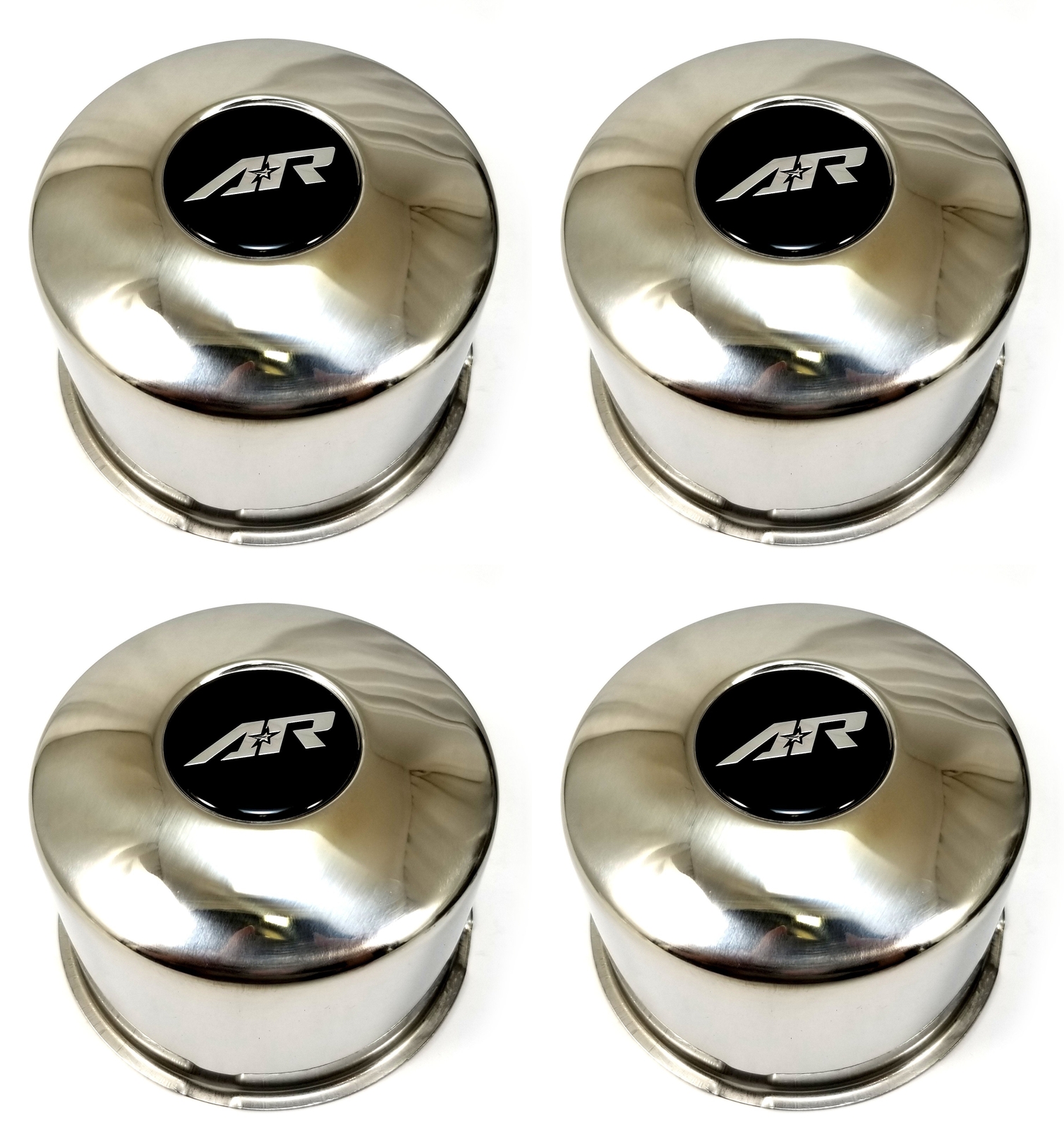 4 American Racing Polished Wheel Center Hub Caps for 8Lug AR172 Baja ...
