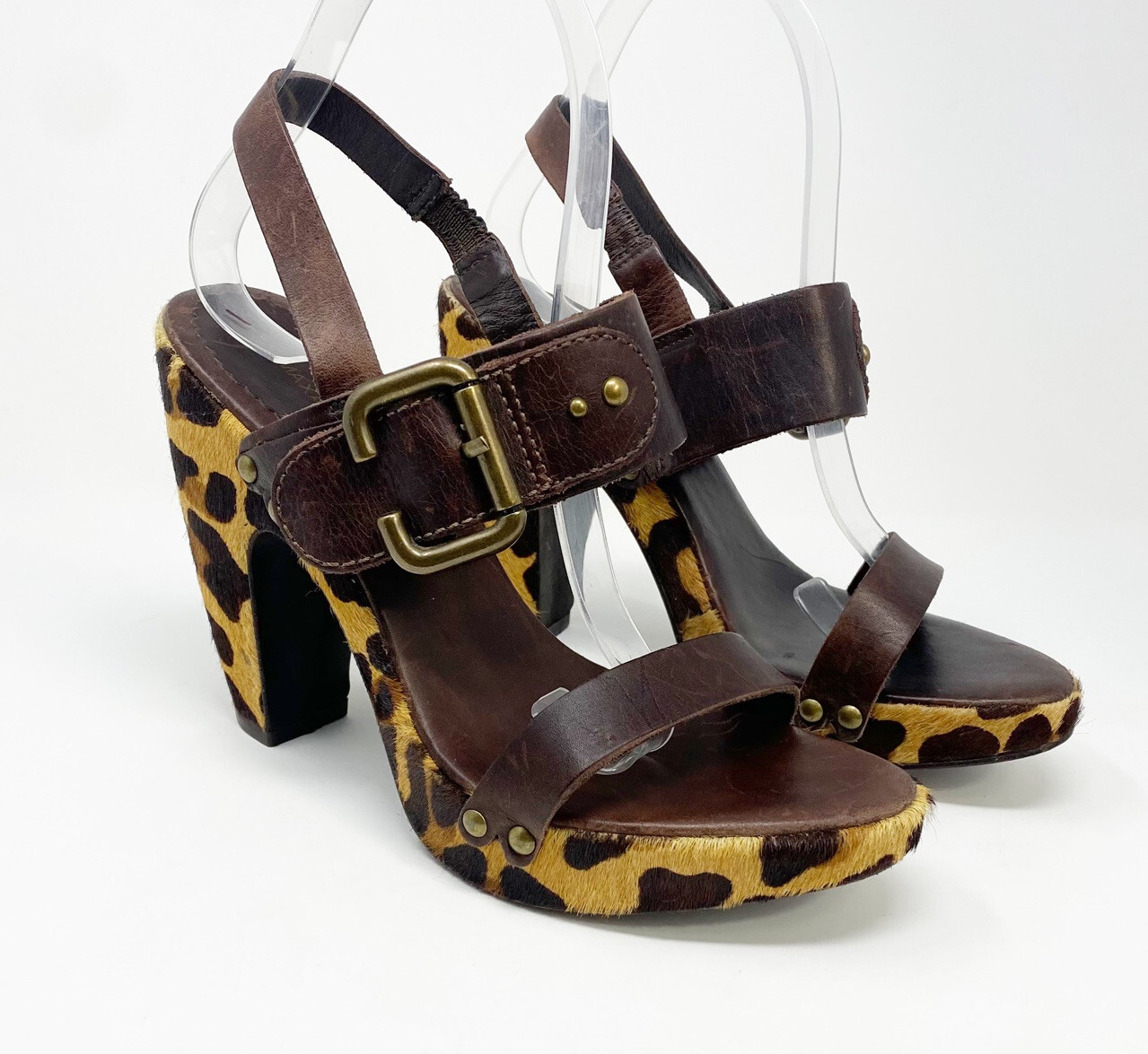 BCBGMaxAzria - Womens Angelita Brown Leather Leopard Natural Pony Hair ...