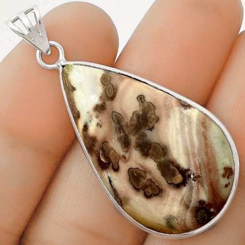 Natural Coffee Bean Jasper 925 Sterling Silver Pendant Jewelry P-1001 ...