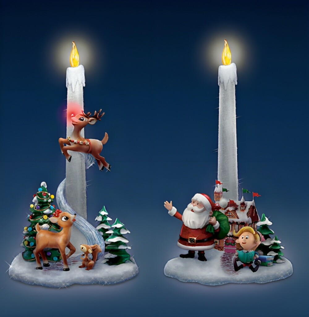 The Bradford Exchange Rudolph 'Santa's Guiding Light' Flameless Candle ...