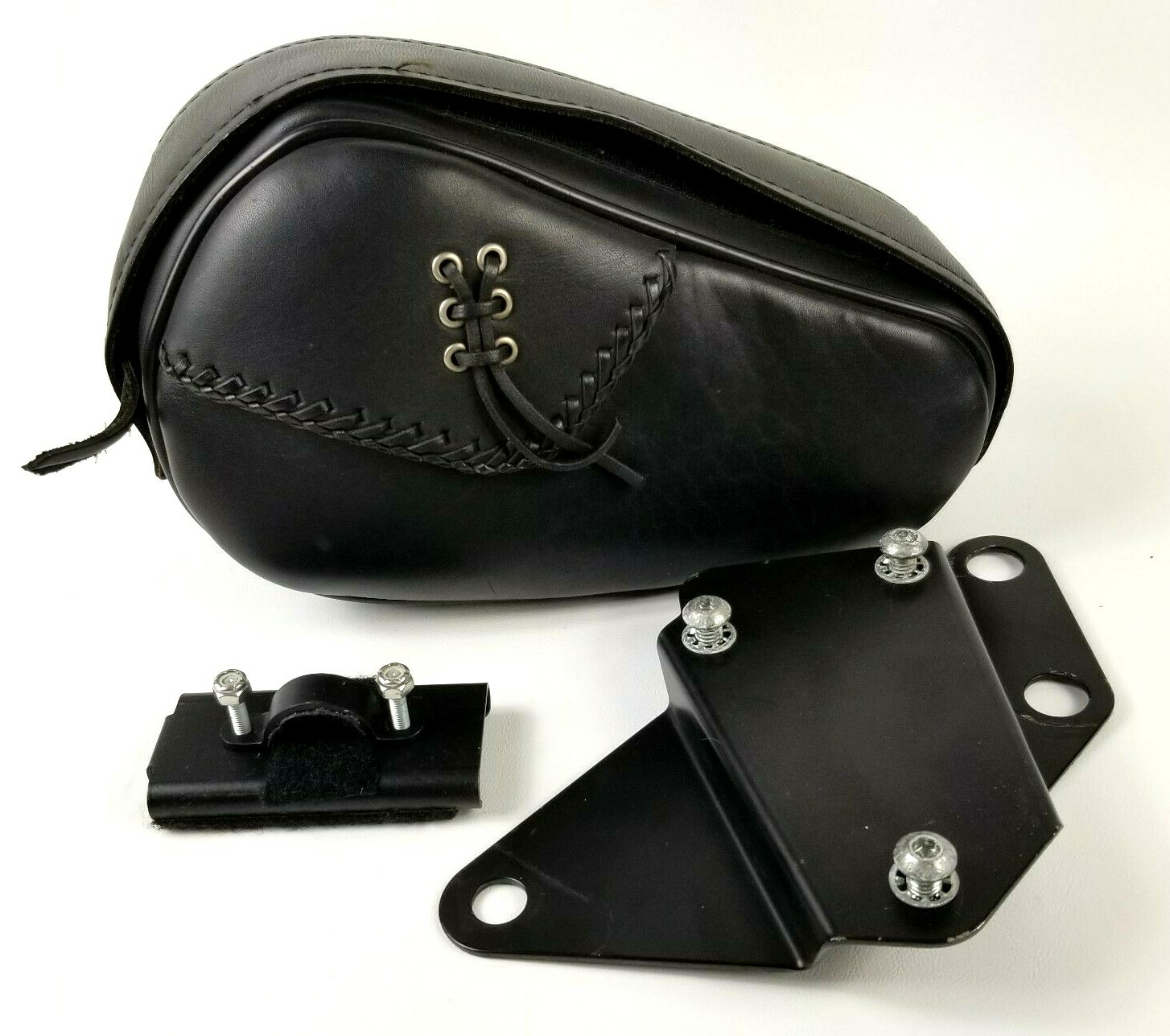 Harley Davidson Softail Leather Tool Box Left Side Swing Arm w ...
