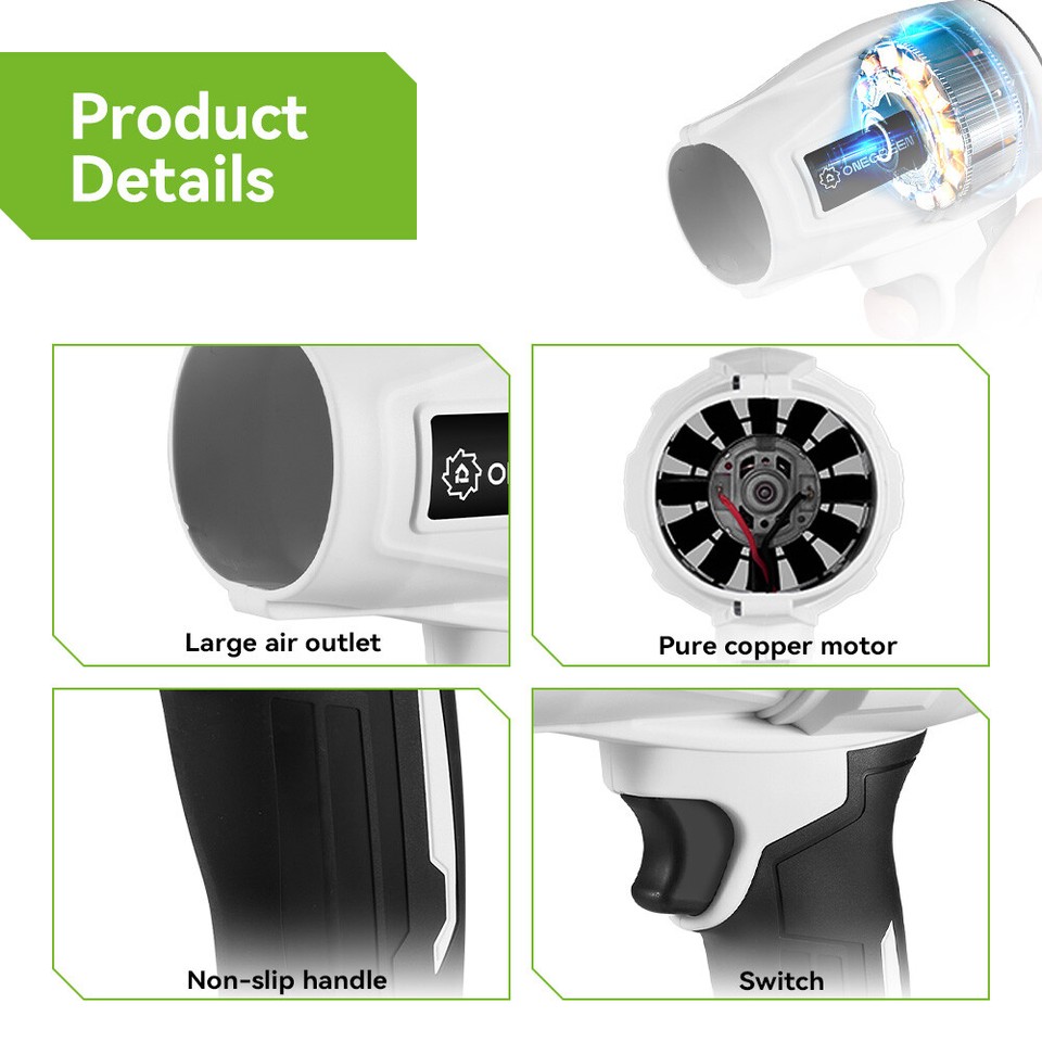 450MPH Jet Dry Mini Blower Air Blower Super Fan Turbo Battery Powered ...