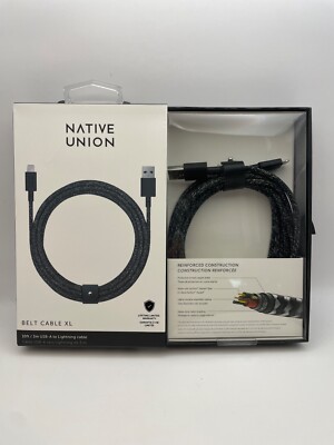 Native Union MFi-Certified USB-A/8 Pin Cable -10FT Cosmos BELT-L-CS-BLK ...