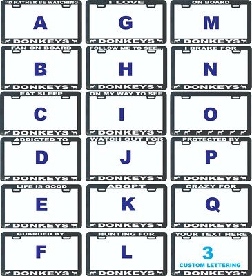 Donkeys donkey assorted license plate frame holder | eBay