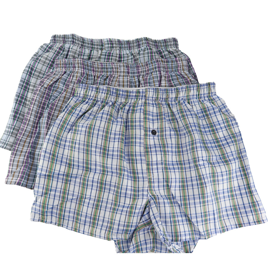 3 Pack Men Knocker Boxer Trunk Plaid Shorts Underwear Cotton Briefs | eBay