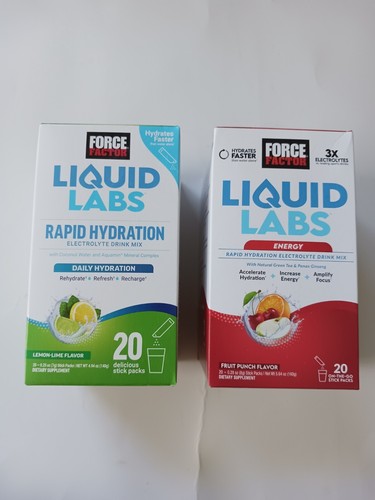 2 Force Factor Liquid Labs Energy Drink, Electrolytes Powder, Hydration ...