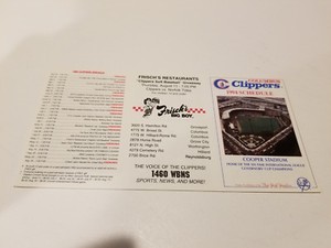 Columbus Clippers 1994 Minor Baseball Pocket Schedule - Frisch's Big ...