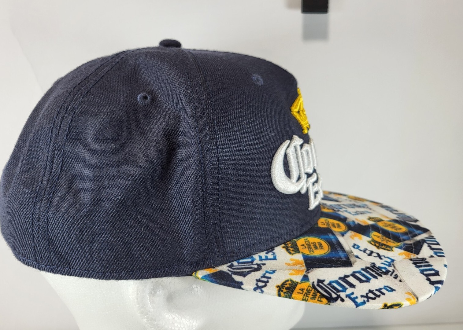 Corona Extra Snap Back Hat Large Brim Under Brim Print - Gem