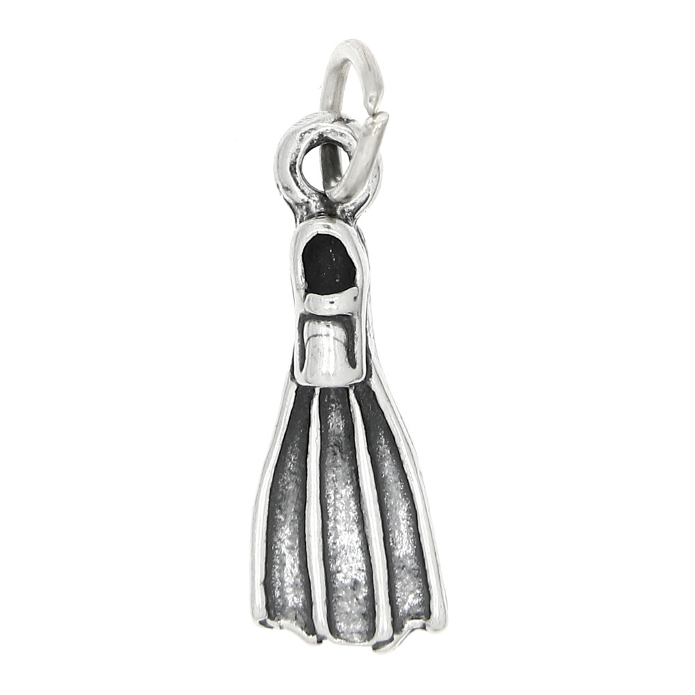 Sterling Silver Swimmer Flipper Diving Snorkeling Fin Charm or Pendant ...