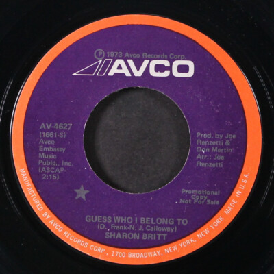 SHARON BRITT: guess who i belong to AVCO 7" Single 45 RPM | eBay