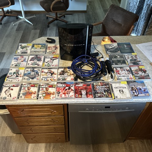 Playstation 3 TESTED, With Two Wand Controllers, Camera, Cords, And 22 ...