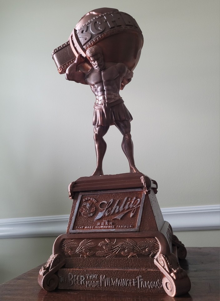 Schlitz Beer Pre Prohibition 3 D Reproduction 19" Tall Atlas Statue | eBay