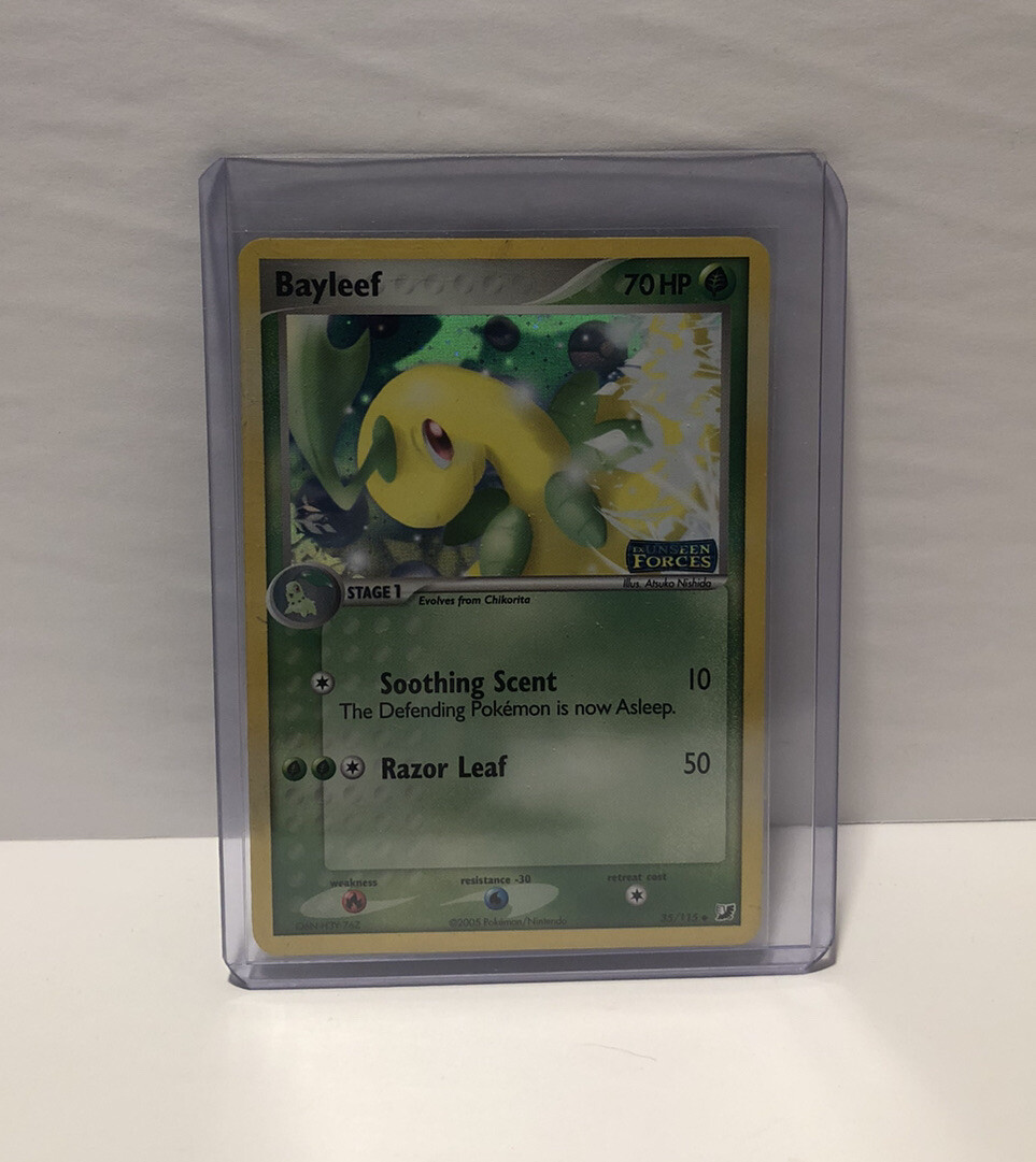 Bayleef 35/115 Pokémon EX Unseen Forces Stamped Holo Rare (2005 Pokémon ...