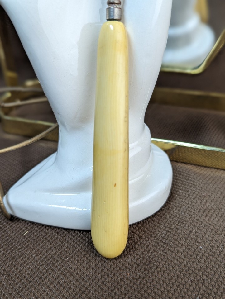 Vintage Shoe Button Hook Boot Celluloid Handle Ivory 7 1/4" Long ...