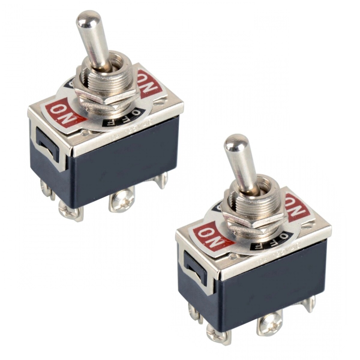 2x DPDT 6-Pin 3-Position On/Off/On Metal Toggle Switch 240V/15A 120V ...