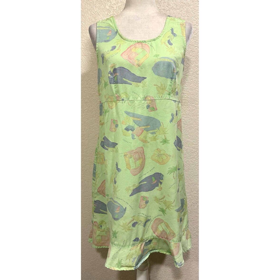 Fresh Produce Green Tank Tropical Summer Dress Womens… - Gem
