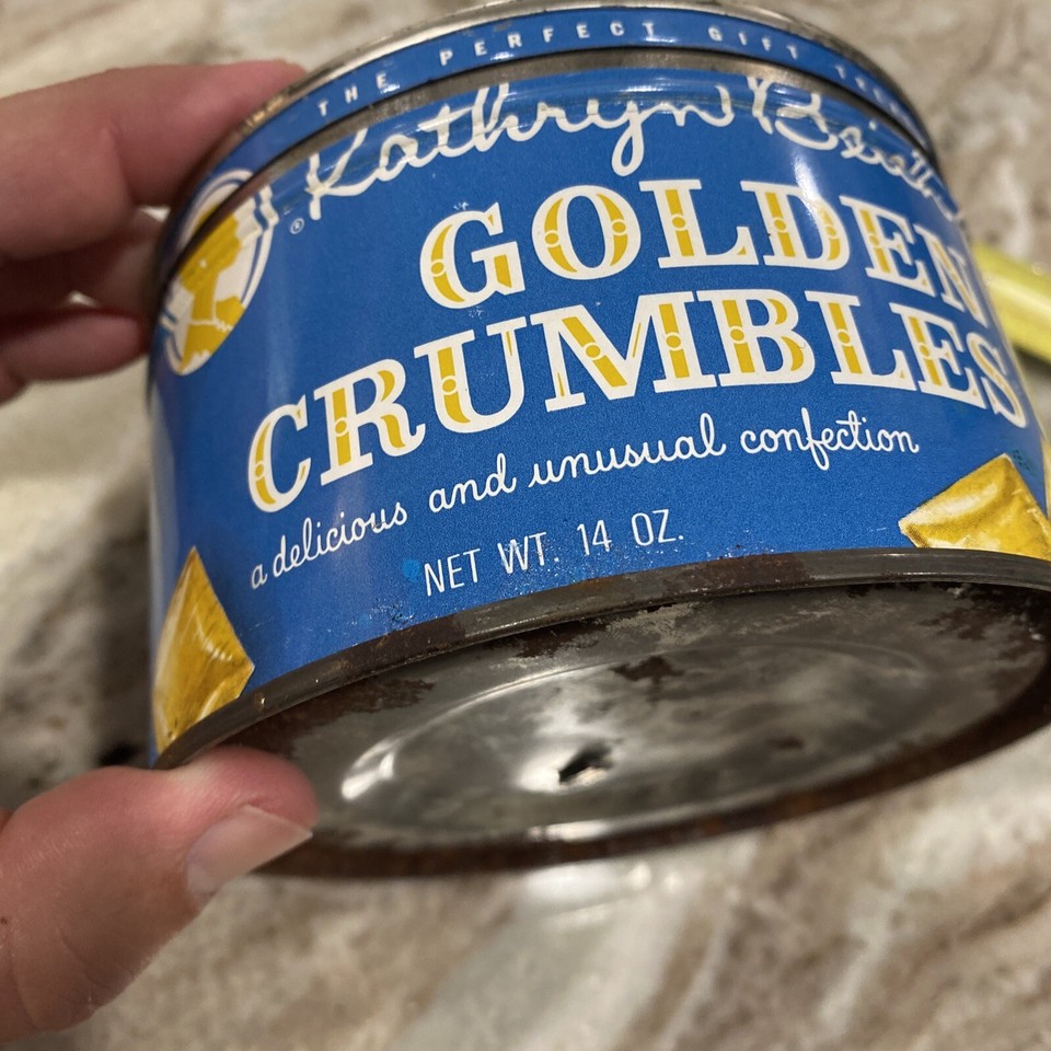 Cool Vintage Kathryn Beich Golden Crumbles candy tin Vintage Candy tin ...