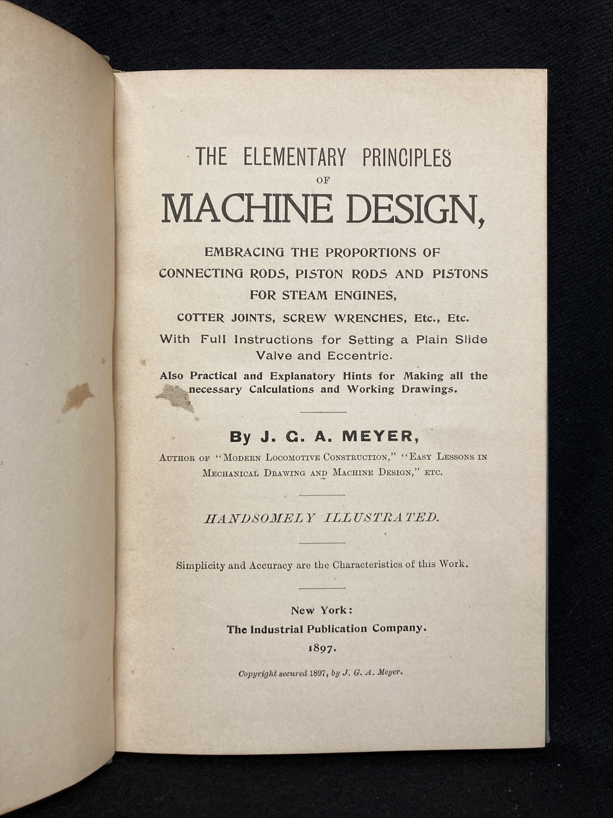 Meyer The Elementary Principles of MACHINE DESIGN 1897 steam engines | eBay