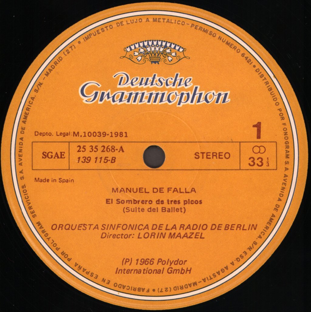 2535268 Lorin Maazel / Margrit Weber / Rafael Kubelik Manuel de Falla ...