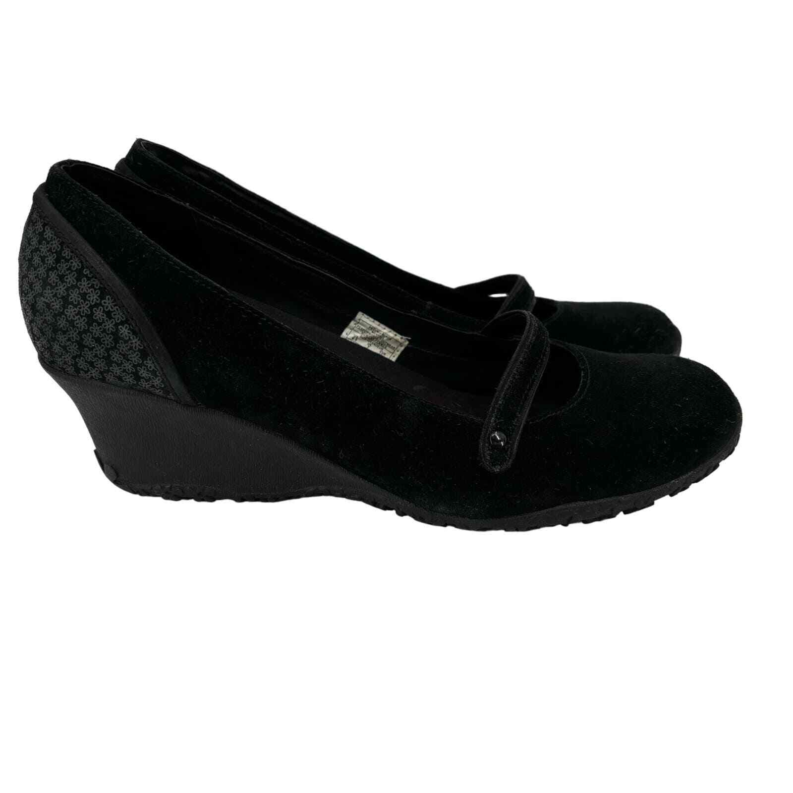 Merrell Petunia Wedge Heel Mary Jane Shoes Black Sued… - Gem