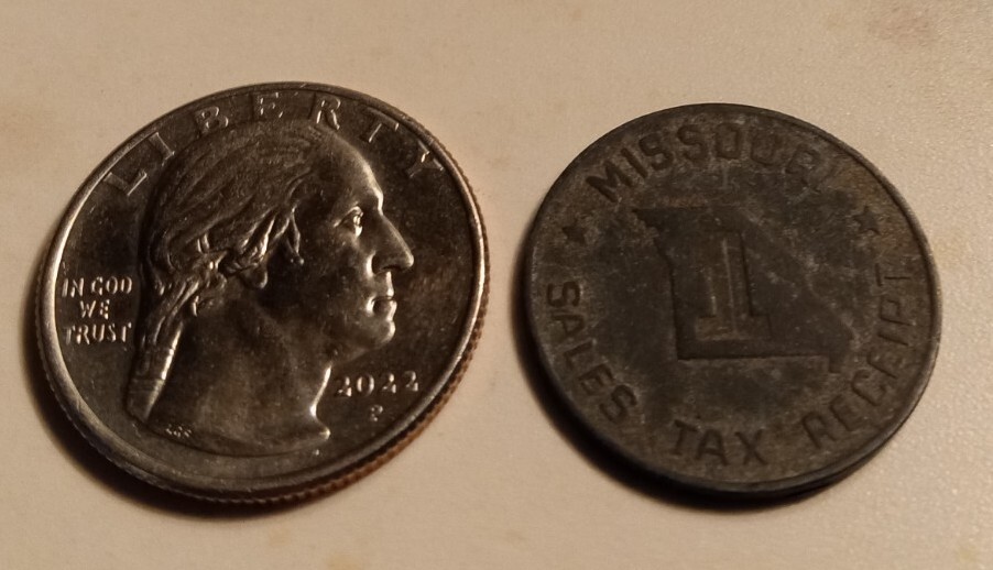 Vintage Missouri Sales Tax Receipt 1 Mil Token Coin | eBay