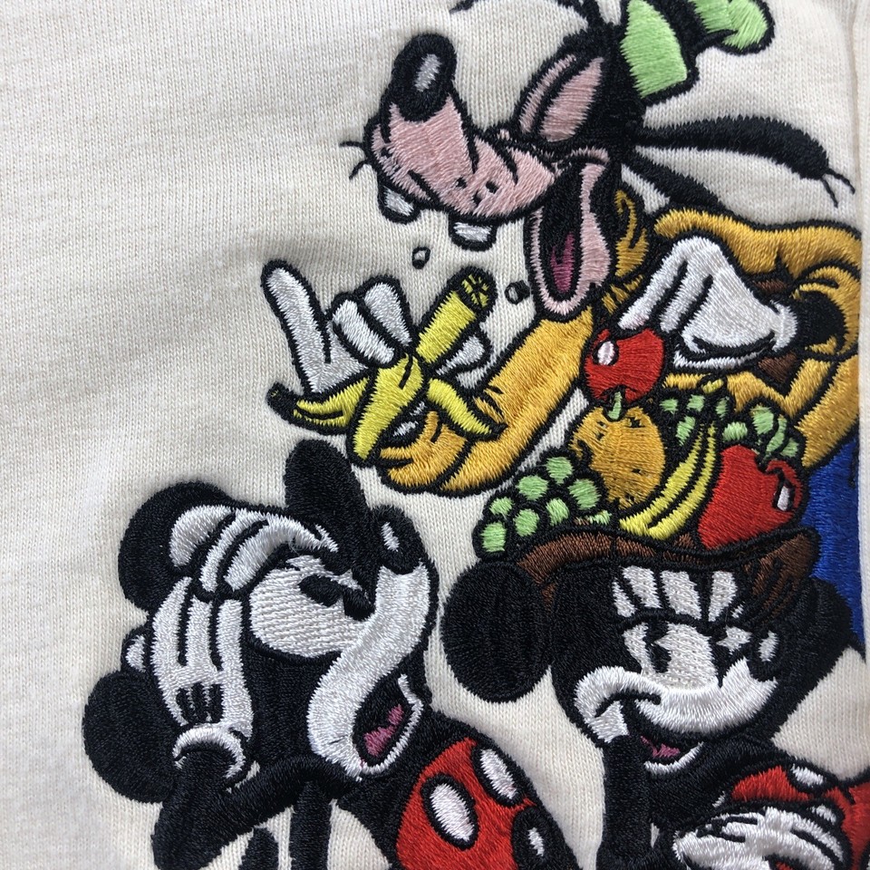 Disney Henley Embroidered Goofy Mickey Pluto Medium Off White Donald ...