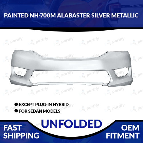 NEW Painted NH700M Silver Unfolded Front Bumper For 2013-2015 Honda ...