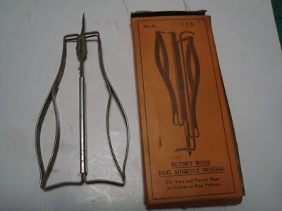 VINTAGE Betsy Ross Rug Shuttle Needle No 5 for Yarn and Narrow Rags | eBay