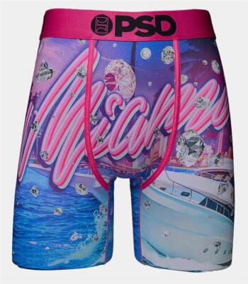 PSD Miami DIAMONDS Purple Pink Print Mesh Front & Back Panel Boxers Men ...