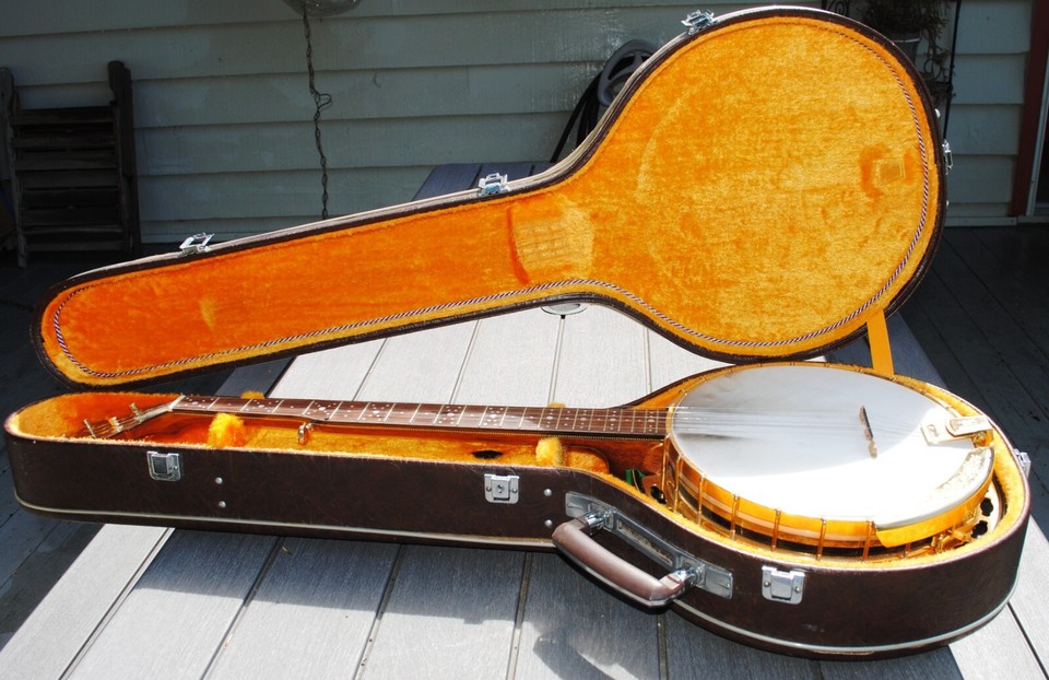 Vtg Alvarez Montana Model 4286 Fancy 5 string banjo Hard Case Rare ...