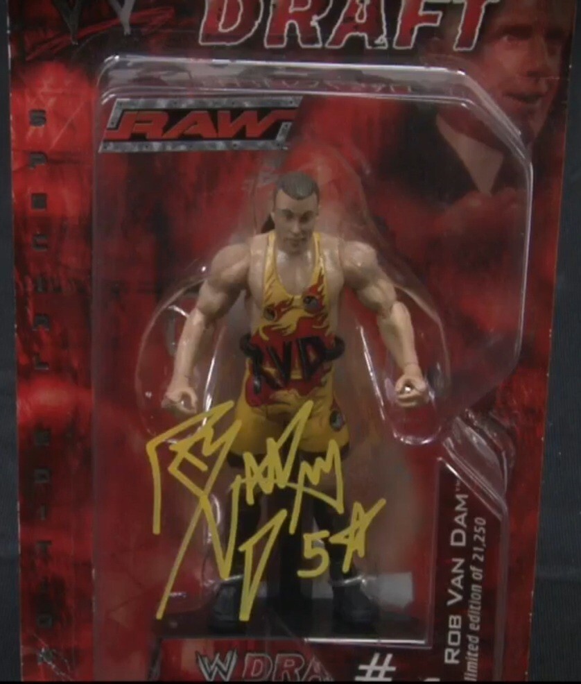 Rob Van Dam signed RVD WWE Raw Draft Action Figure COA INCLUDED ECW ...