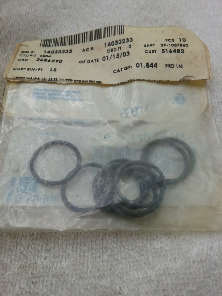 1982-1998 GM Oil Filter Adapter Bolt O-Ring (10) | 14033233 | Genuine ...