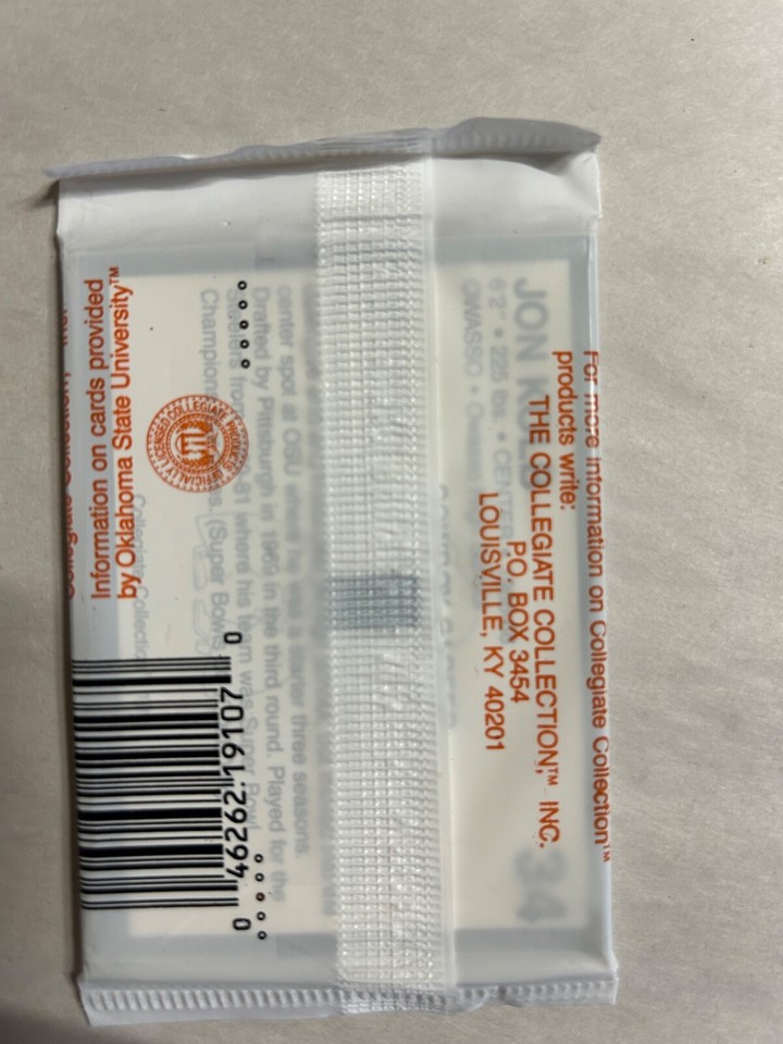 Sealed Unopened Pack Oklahoma State University OSU Cards Thurman Thomas ...