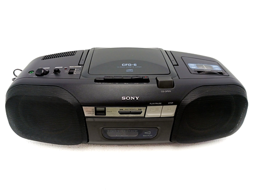 Sony CFD-6 Portable Boombox AM/FM Radio Cassette CD - WORKS READ ...