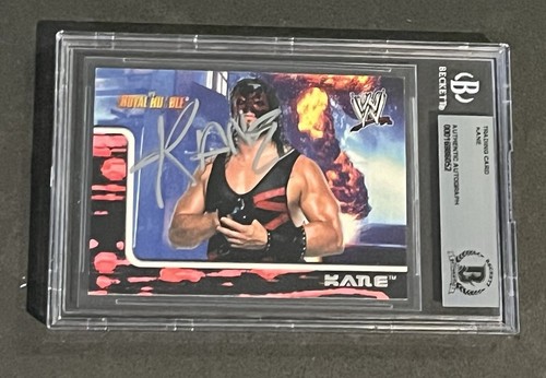 KANE 2002 FLEER WWE ROYAL RUMBLE SIGNED AUTOGRAPHED CARD BECKETT BAS ...