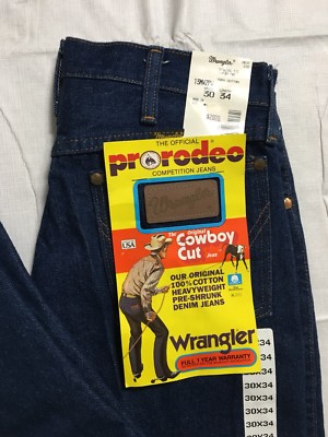 Vtg Wrangler Pro Rodeo Blue Jeans 28x33 Original Cowboy Cut Pre Shrunk ...