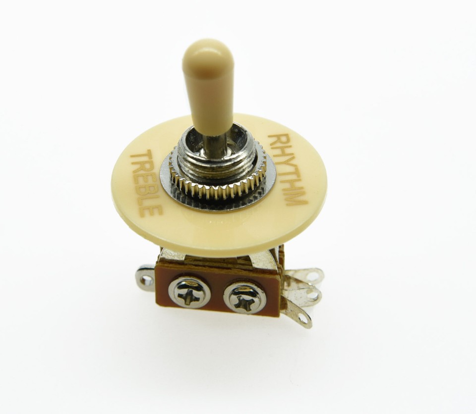 Chrome 3 Way Guitar Toggle Switch Cream Tip w/ Plate Fits Les Paul SG ...