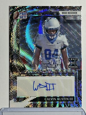 CALVIN AUSTIN III 2022 Leaf Pro Set RARE SNAKESKIN WAVE AUTO 5/5 ...