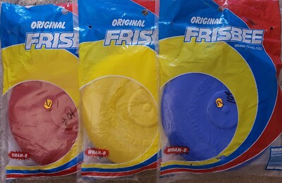Vintage 1984 Original Wham-O YELLOW~BLUE~ RED Set Of 3 Frisbee Flying ...