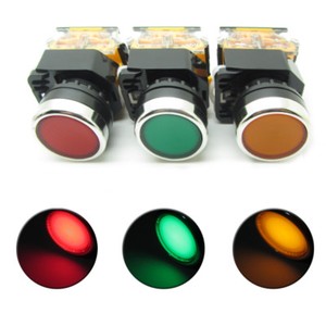 Push Button Switch LED Indicator Light Red Green Yellow Momentary ...