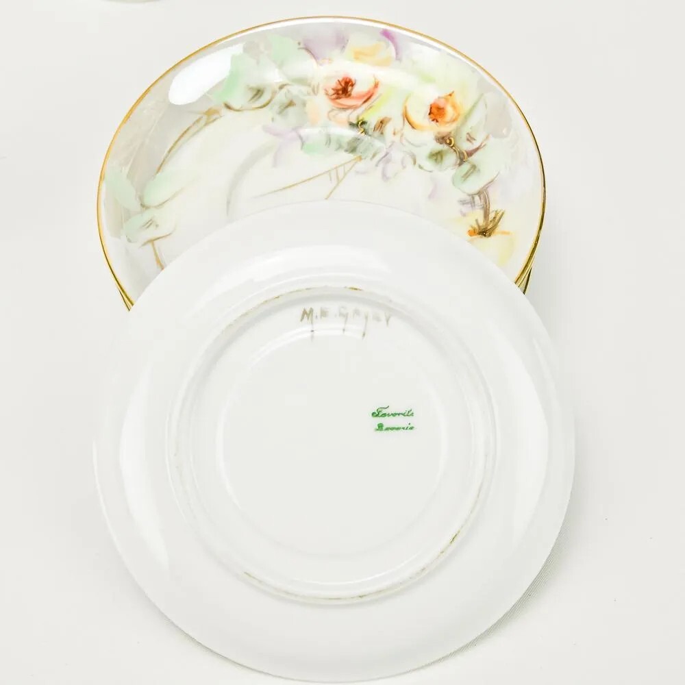 ME Geyey RS JS Germany RS Prussia Porcelain tea coffee pot cup saucer ...