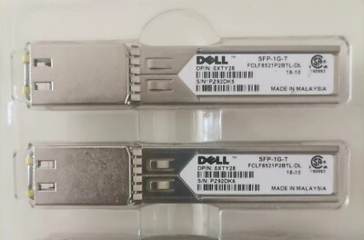 Dell SFP-1G-T FCLF8521P2BTL-DL 0XTY28 SFP-T 1GE RJ45 1000Base-T 100m 1 ...