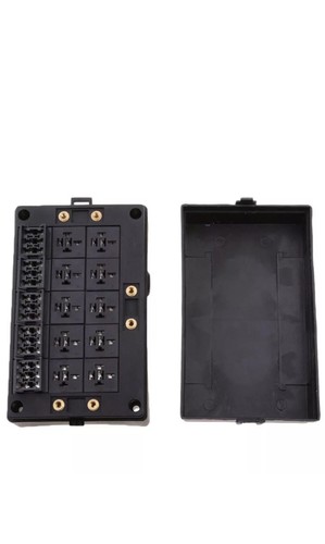 Car Blade Fuse Holder Relay Socket Black Box 18 Way Blade Fuse Holder ...